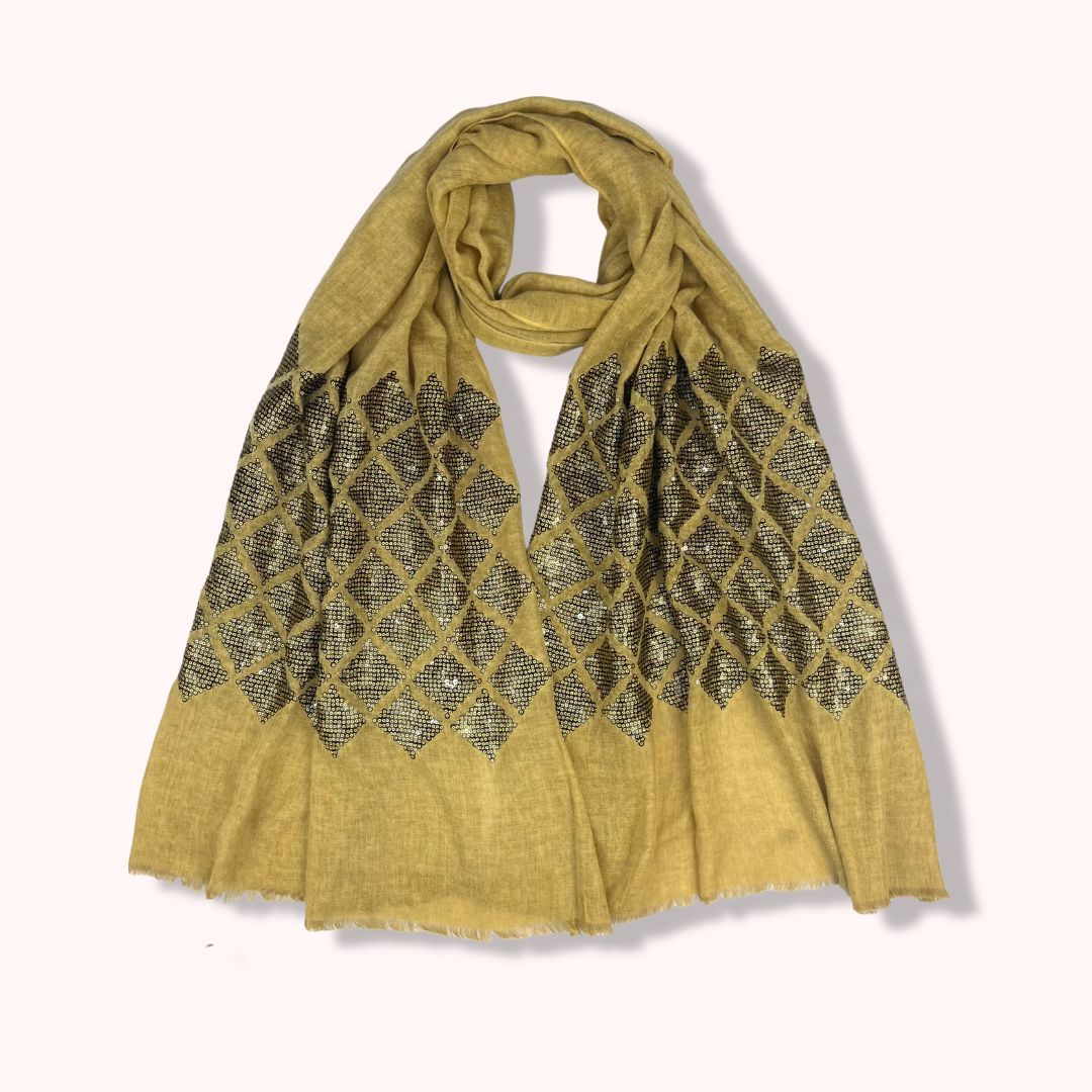 Pashmina Sequin Work Shawl APSS-W25-0059 – alfatahfabrics